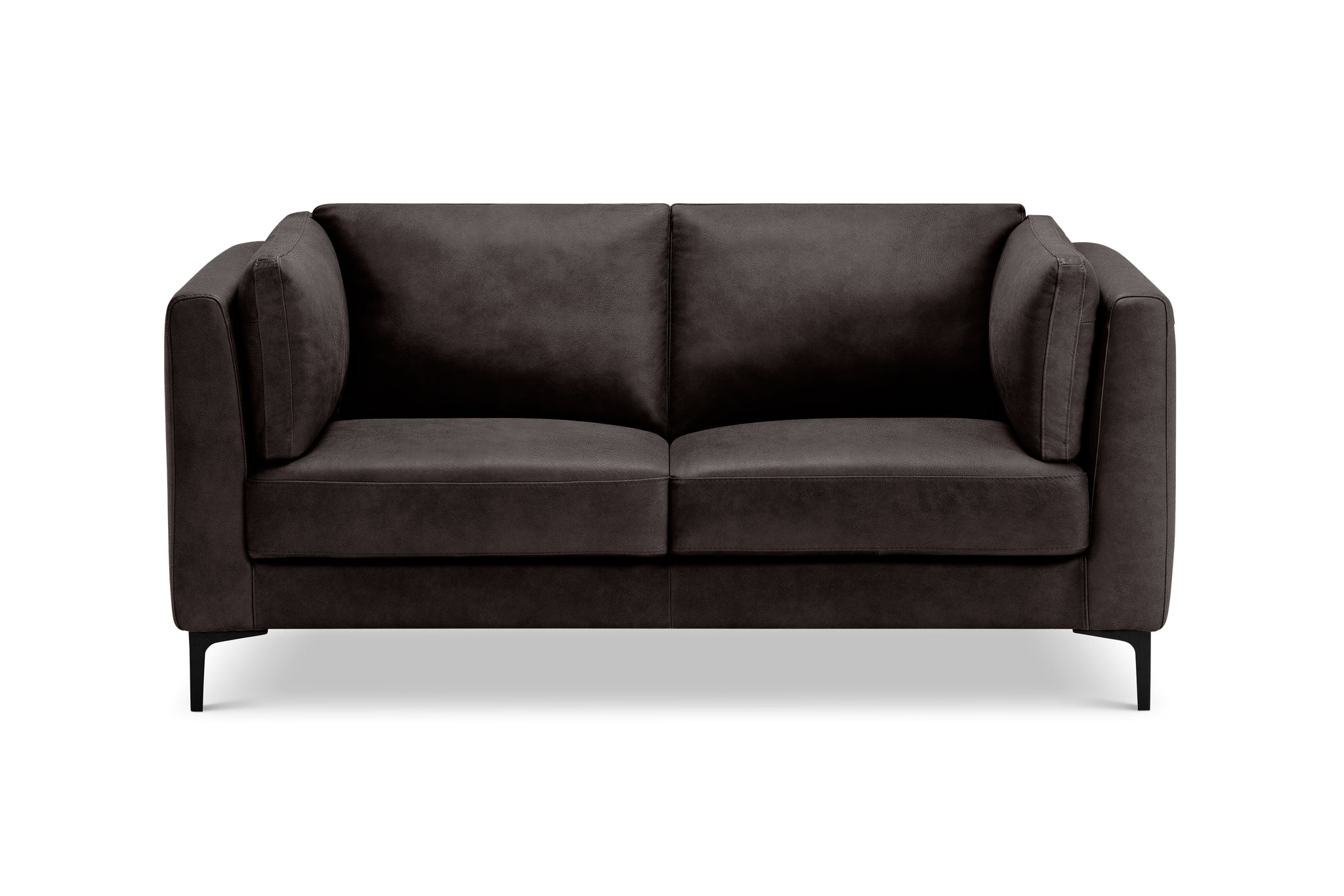 Oli Small Sofa in Ebony Semi Aniline Leather | SUPERBA