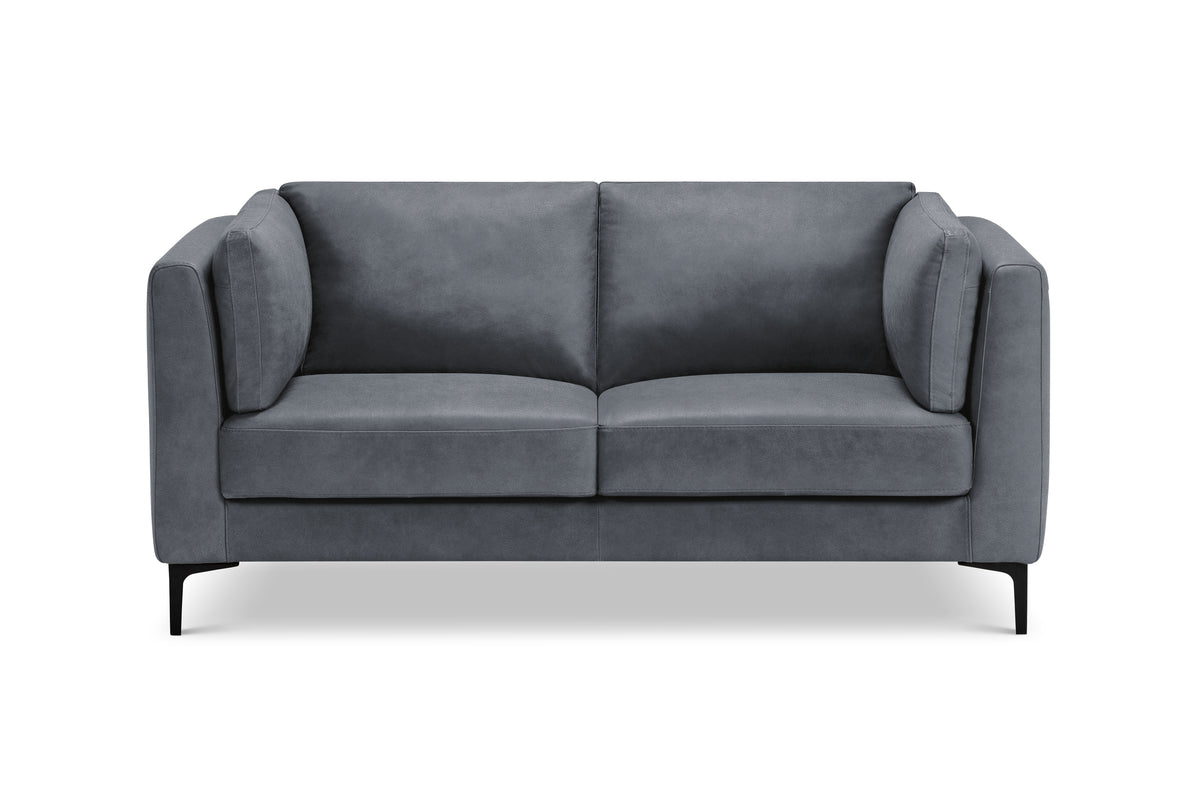 Oli Small Sofa in Shark Semi Aniline Leather | SUPERBA