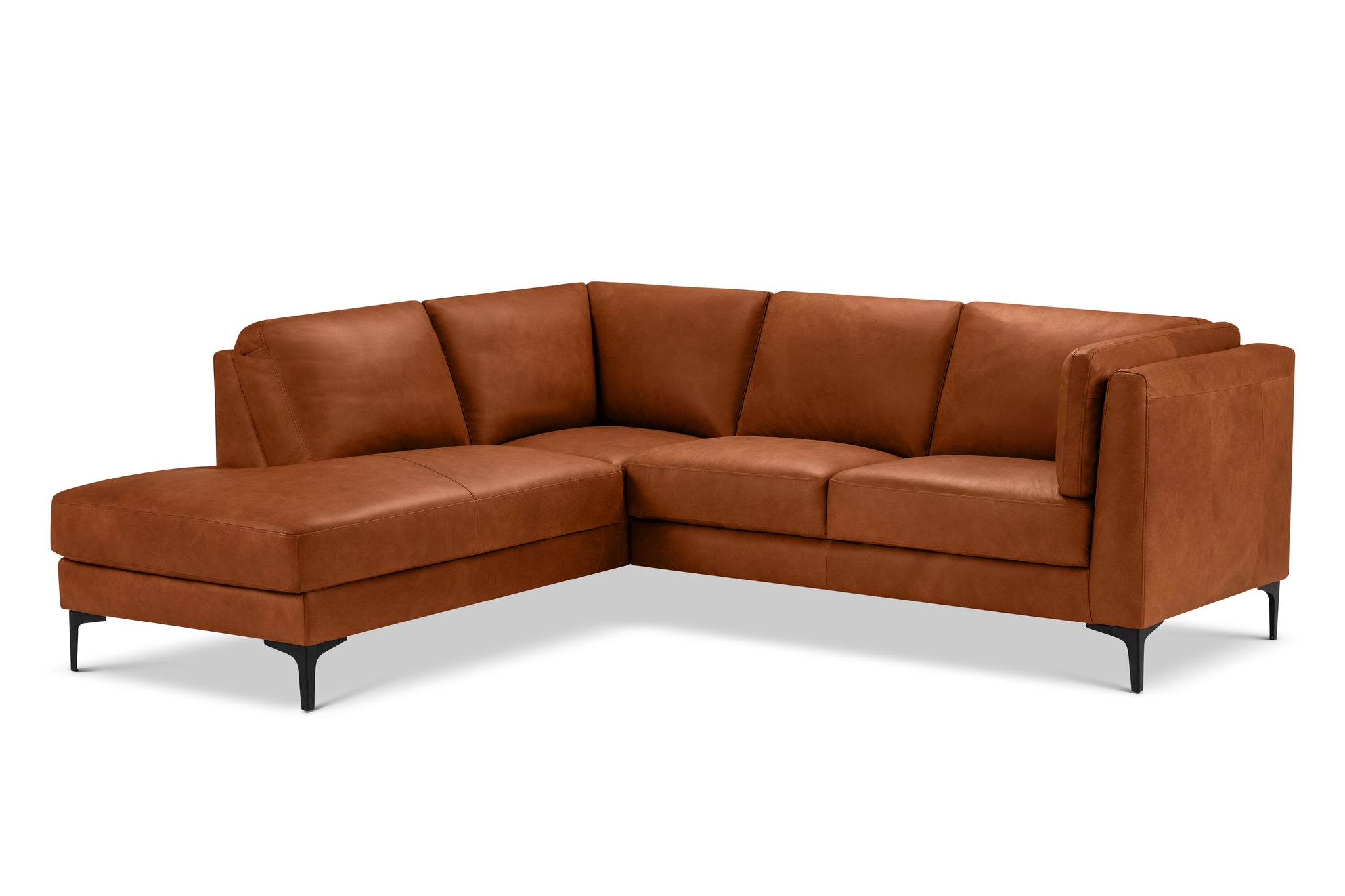 Oli Left Bumper Corner Sofa in Pluto Semi Aniline Leather | SUPERBA