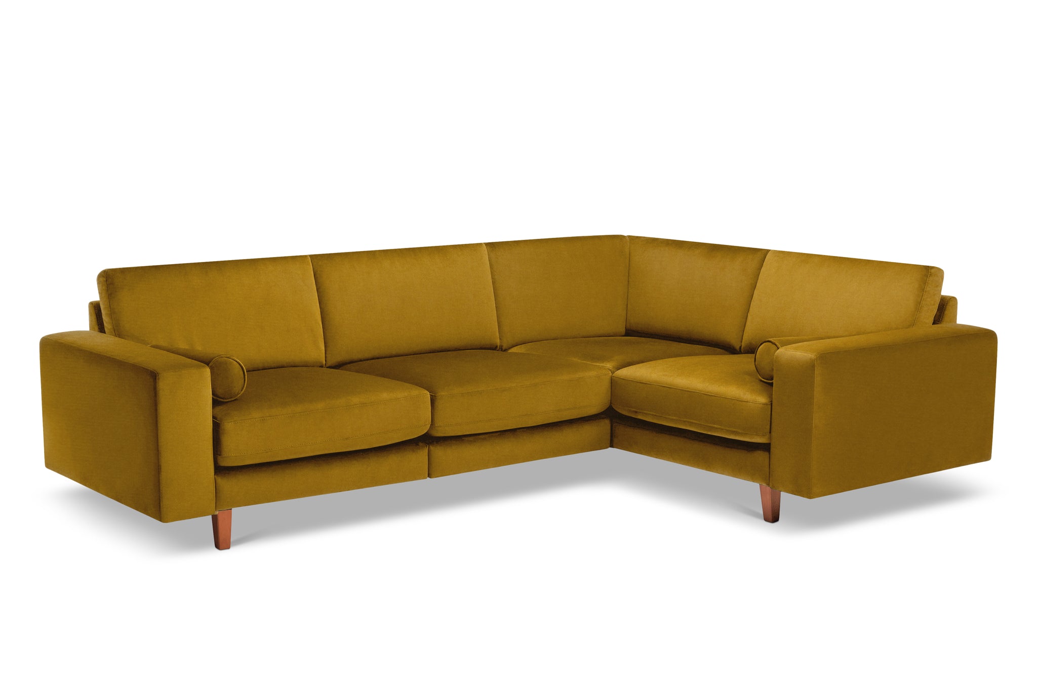 Jade Modular Right Sectional in Mustard Seed Velvet | SUPERBA