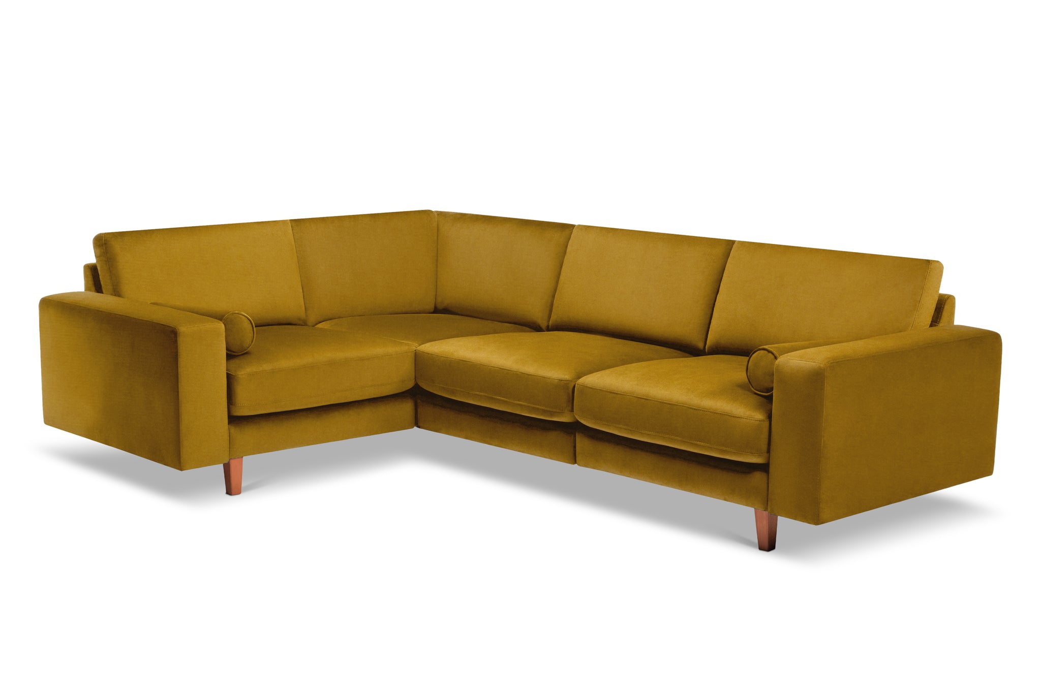 Jade Modular Left Sectional in Mustard Seed Velvet | SUPERBA