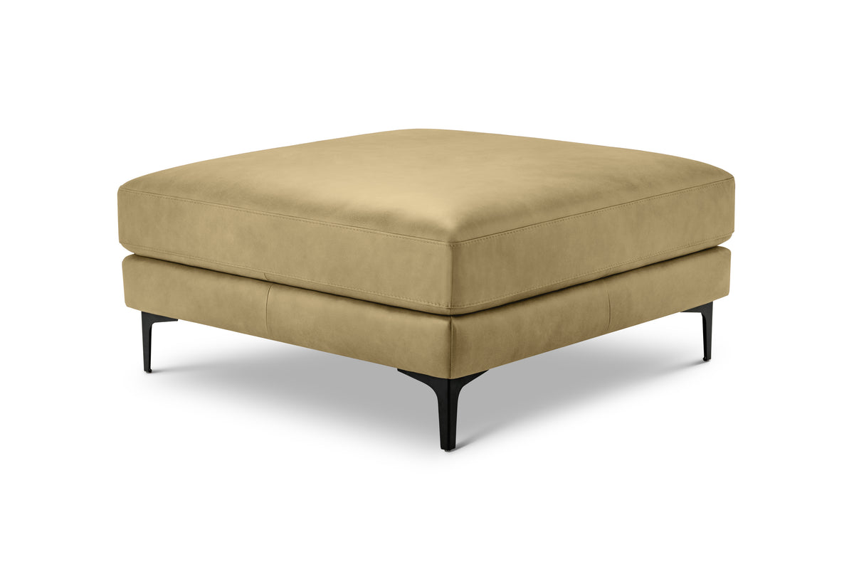 Oli Plus Footstool in Olivia Semi Aniline Leather | SUPERBA