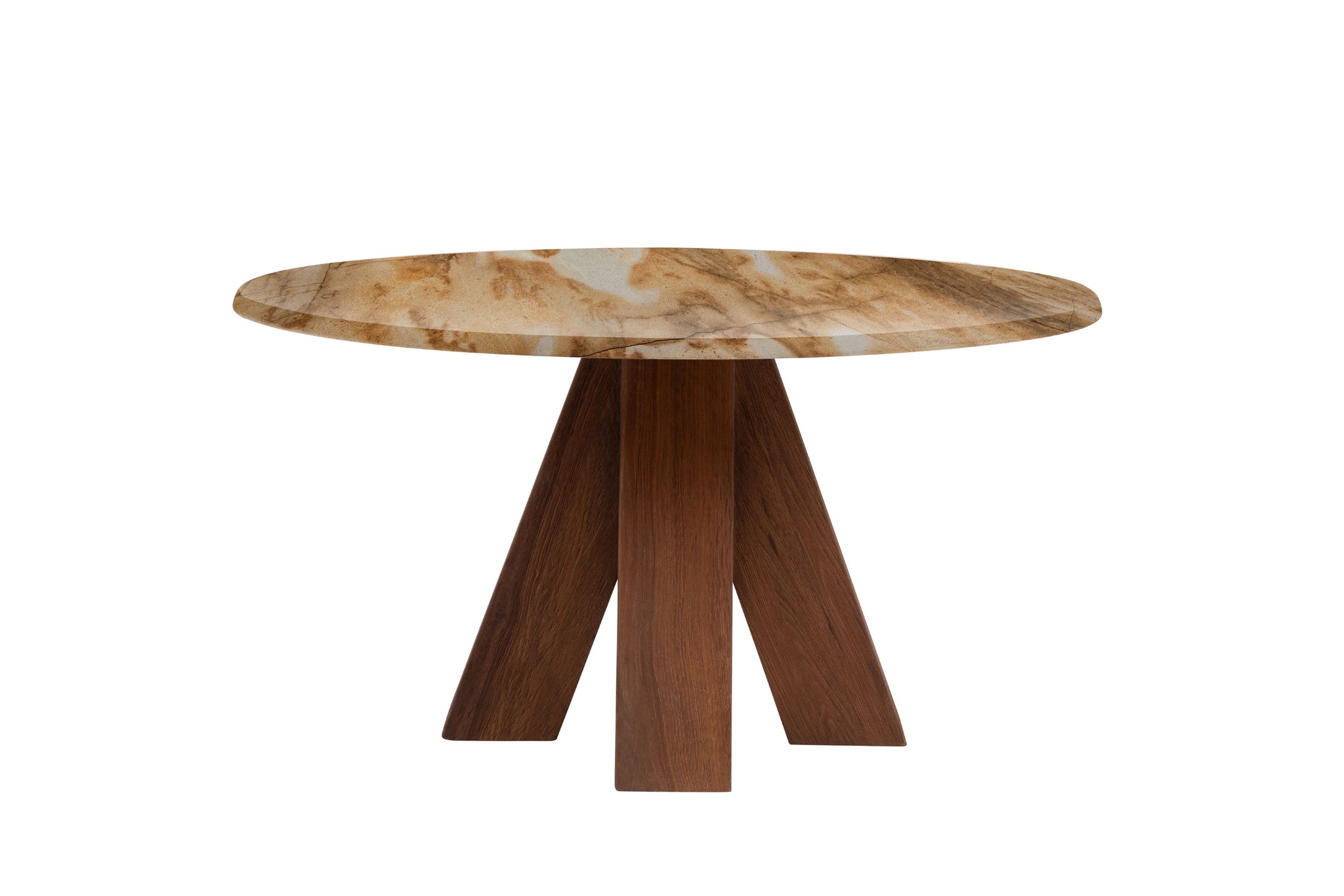 Marble Tipi Round Martini Table in Honey | SUPERBA