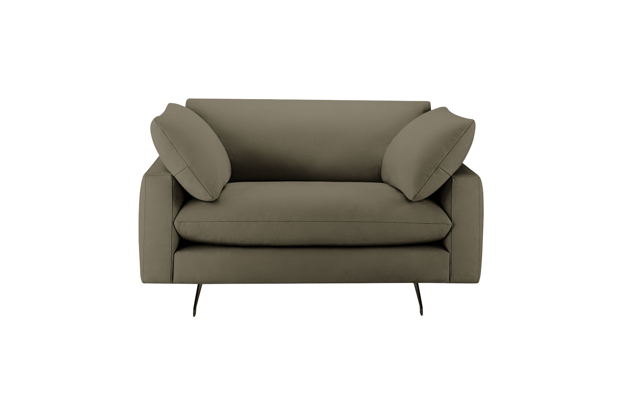Oliver Cuddle Chair in Olive Full Aniline Leather | SUPERBA