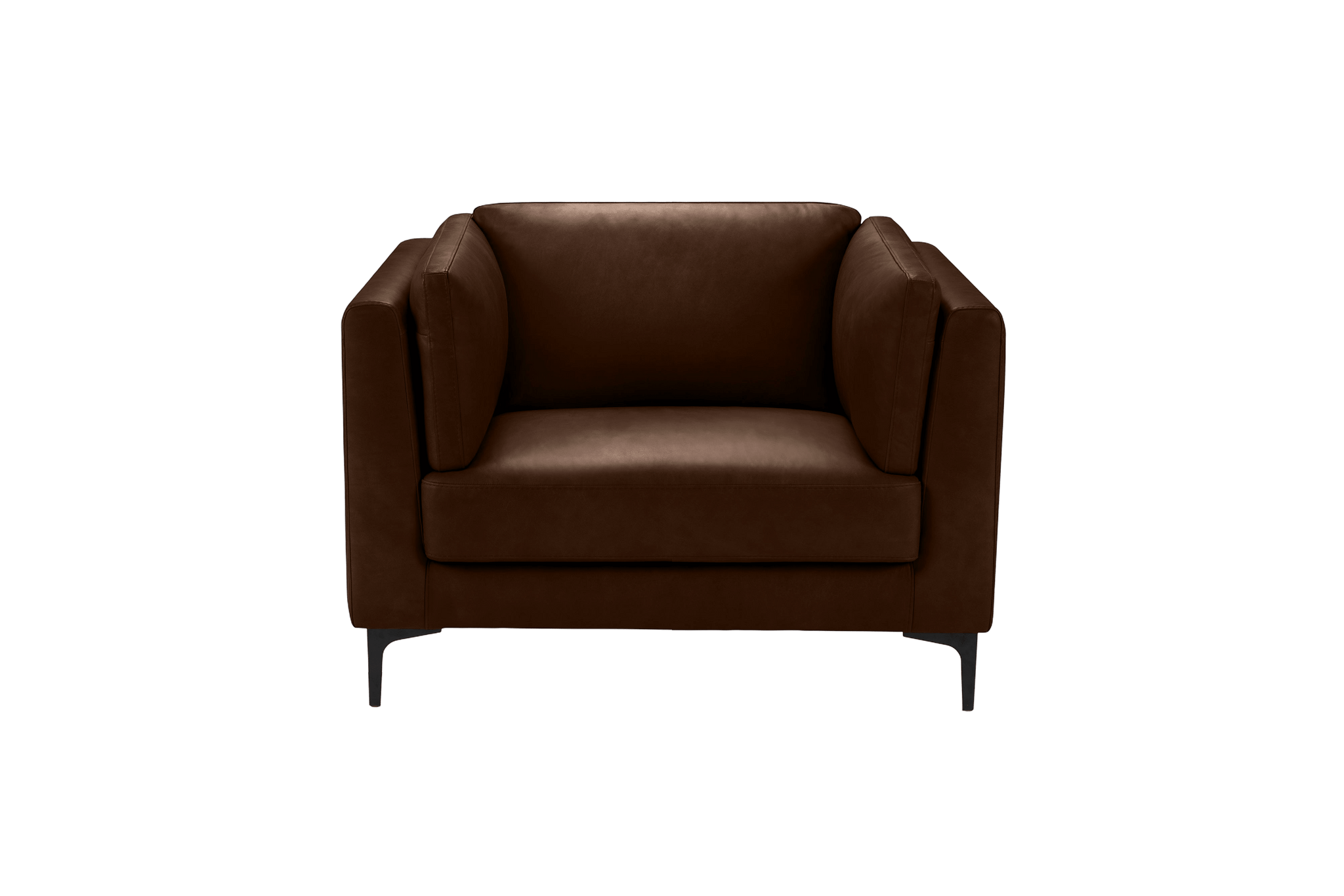 Oli Cuddle Armchair in Charcoal Semi Aniline Leather | SUPERBA