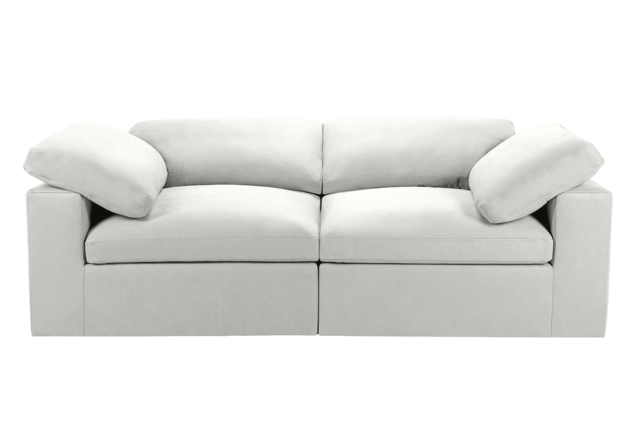 Goodman Mini Small Sofa in Milky Full Aniline Leather | SUPERBA